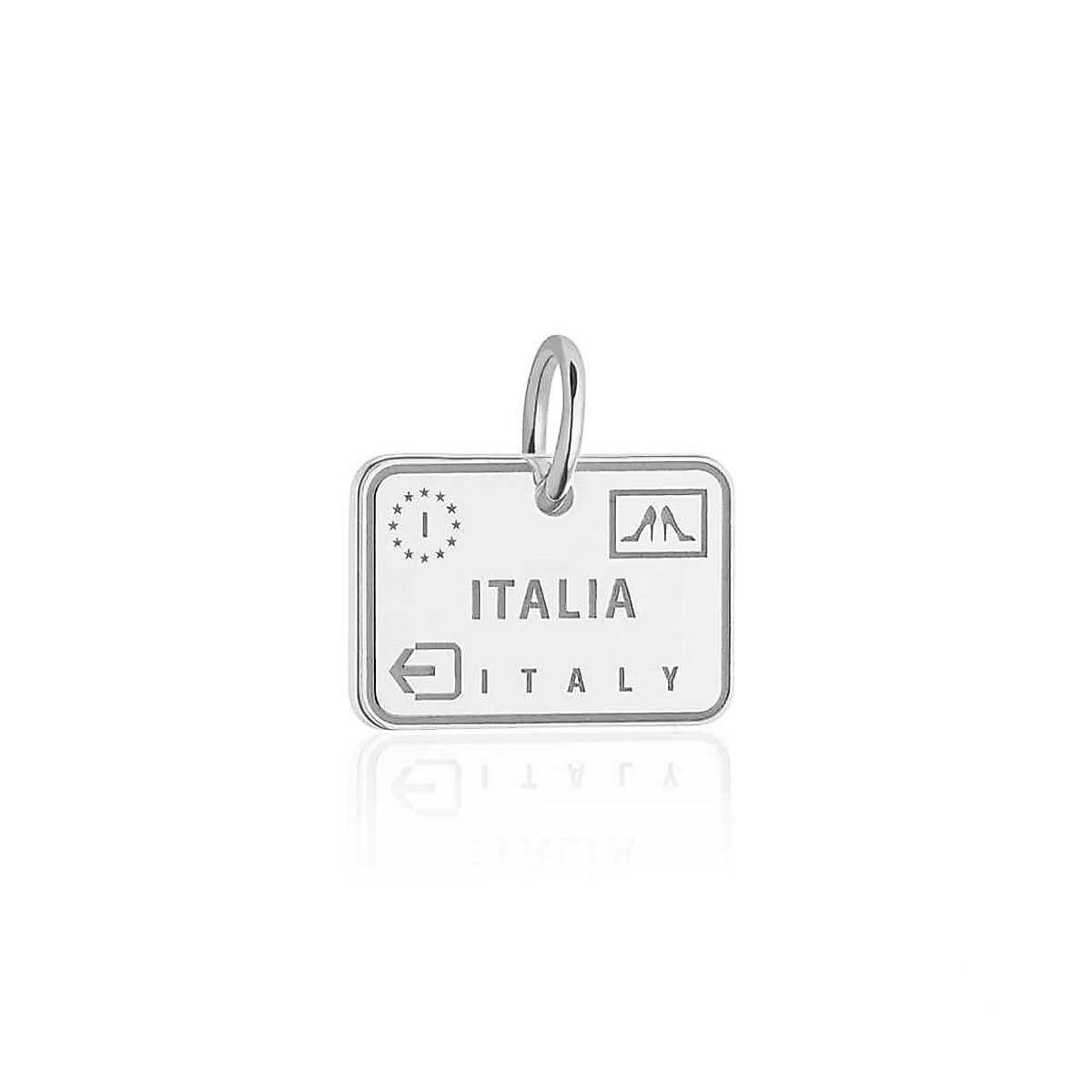 Jet Set Candy Sterling Silver Italy Passport Stamp Travel Charm