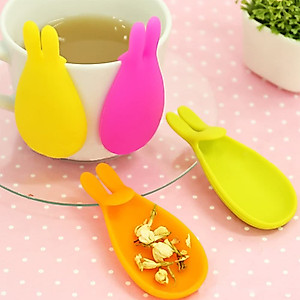 5Pcs Cute Rabbit Shape Silicone Tea Bag Holder Tea Accessories for Cup Mug Candy Colors Gift
