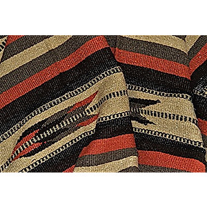 Galaxy Reborn Mexican Blanket Handwoven XLarge Tribal Arrow Falsa in Burnt Umbre Heavyweight Premium Blanket Mexican Yoga Bohemian Throw Indian Rug Serape