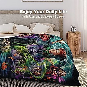 Hocus Pocus Flannel Blanket,Throw Blankets Witch Fleece Blankets Ultra-Soft Suitable for Couch Sofa Bed Home Decorations All Seasons Gifts for Women ＆ Men 60X50 inch (HP 1, 60"X50")