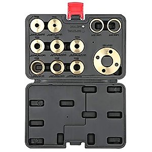 BTER Router Template Guide Set, 11pcs Solid Brass Template Guide Bushing Set, Portable Router Guide Bushing Kit with Carrying Case, Lock Nuts & Template Guide Adapter for Hinge Routing, Dovetailing