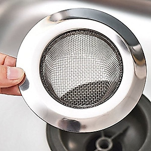 Arology 3 PCS Kitchen Sink Strainer - Stainless Steel Mesh, Large Wide Rim 4.5" Diameter, Rust-Free, Prevent Clogging, Perfect for Garbage Disposals