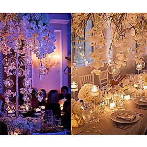 100 Pcs 3.15"/ 8cm Hanging Glass Tealight Holder Globe, Plant Terrariums Glass Orbs, Air Plants Tea Light Candle Holders, Home Decor Outdoor Garden (90 Pcs + 10 Pcs)