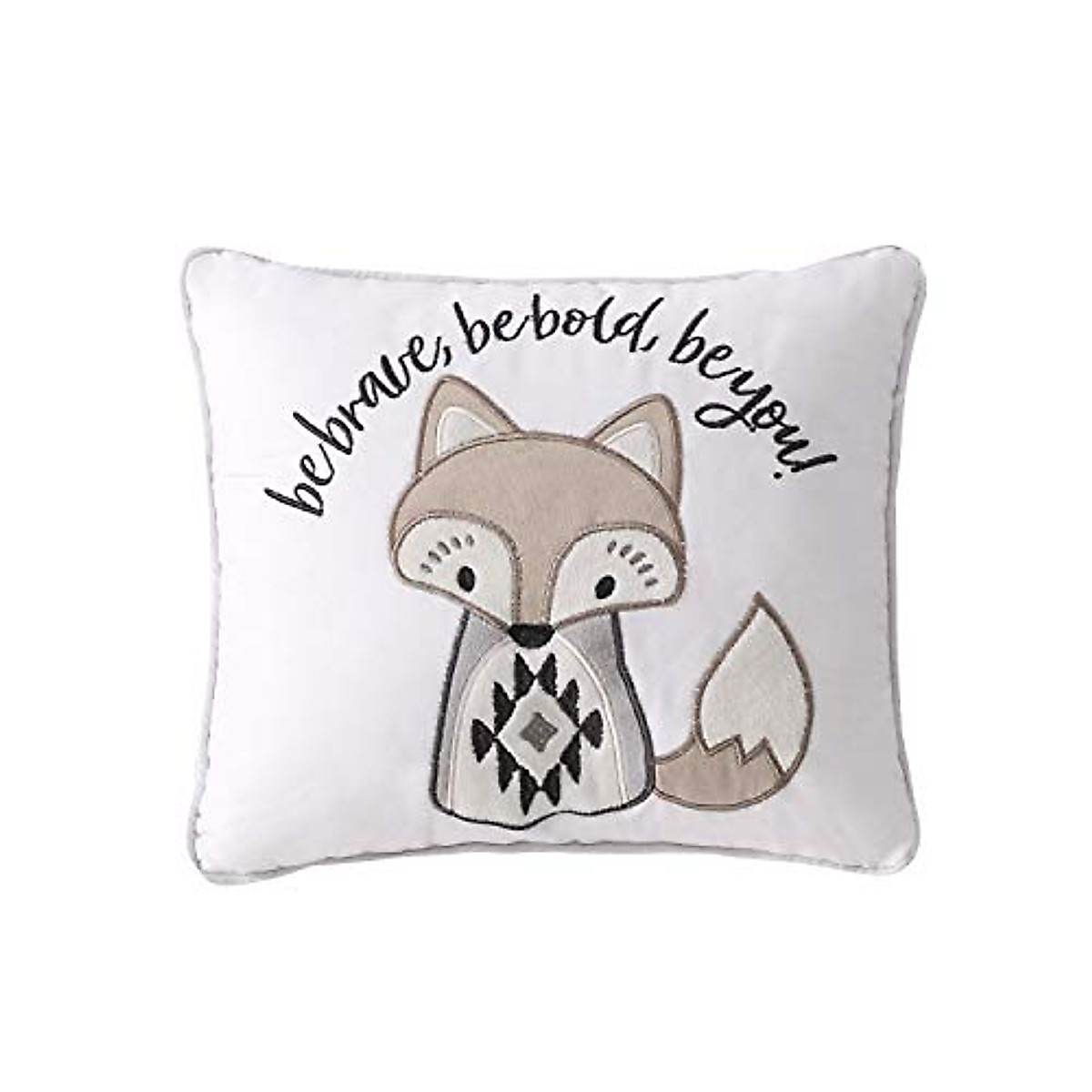 Levtex Baby Bailey Bear, Animals, Woodland, Charcoal, Beige, White -5PC Toddler Set - Neutral Kids Bedding - Reversible Quilt, Fitted Sheet, Flat Sheet, Standard Pillow Case, Decorative Pillow