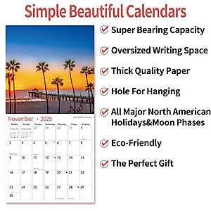 2024 2025 Wall Calendar, July 2024 - December 2025, Wall Calendar Beaches Island, 12" x 24" Opened,Full Page Months Thick & Sturdy Paper for Gift Perfect Calendar Organizing & Planning