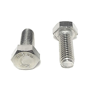 M8-1.25 X 20 Hex Head Cap Screw Hex Bolts DIN933 (M8x20) Full Thread A2-70 Stainless Steel (25 Pieces)