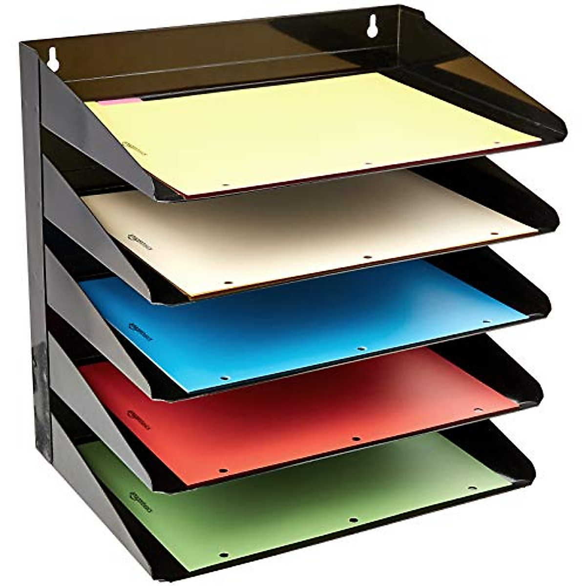 Amazon Basics 5 Tier Metal Office Document Organizer Tray, 13" x 9" x 13"