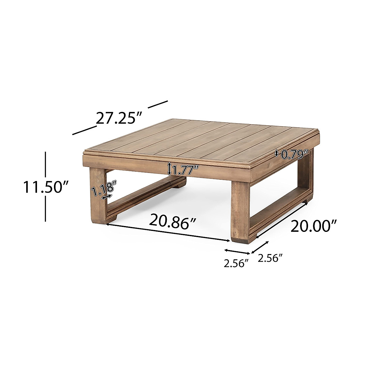 Christopher Knight Home Westchester Square Coffee Table - Acacia Wood - Brown Wash