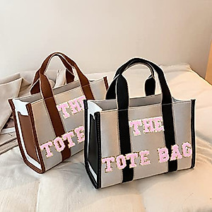 CRUOXIBB The Tote Bag for Women,Handbag Tote Purse with Zipper,Travel Tote Crossbody Shoulder Bag For Shopping Date and Vacation Work School and Travel (White+Black)