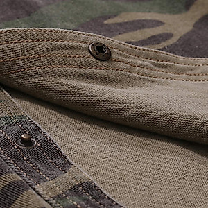 chouyatou Men's Military Style Short/Long Sleeve Camo Printed Button Down Shirt (Large, Green Short)