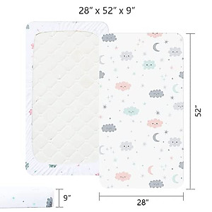 Yoofoss Fitted Crib Sheet Set 2 Pack Baby Sheets for Standard Crib Toddler Mattress Cover Soft Microfiber Breathable Mattress Cover for Boys and Girls 28x52x9in