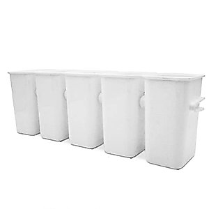 bystie Hanging Refrigerator Organizer, Desk Organization,Kitchen Storage & Bathroom Organizer, Makeup Organizer,Combinable 5 Pieces with Drain System, Stainless&Adhesive Hooks Included, BPA-free,White