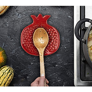 Spoon Rest 2 Pcs Spoon Holder For Stove Top Ceramic Spoon Rest For Kitchen Counter Spoon Rest For Stove Top Coffee Spoon Rest Pomegranate Shaped