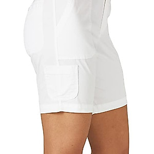 Lee Women's Flex-to-Go Mid-Rise Cargo Bermuda Short, White, 14 Petite