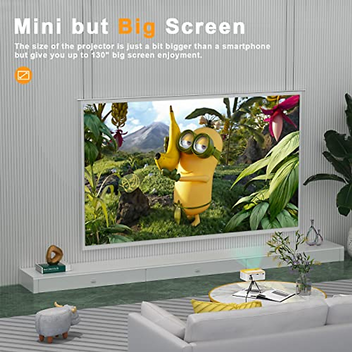 Mini Projector WiFi, EAZVUE A1 Portable Projector for iPhone, 2022 Upgrade 1080P Supported Projector for Outdoor Movies LED Pico Video Projector for Home Theater Movie Projector for iPhone