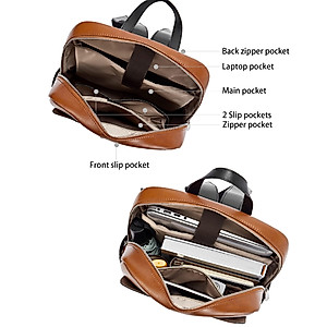 BOSTANTEN Womens Leather Wallets RFID Blocking Large Capacity＆Leather 15.6 inch Laptop Backpack Computer Bag