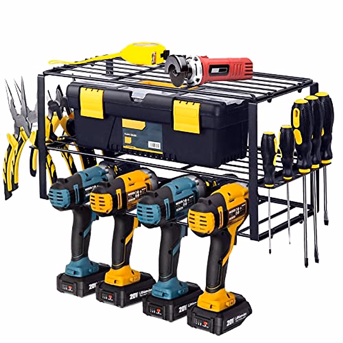 LFGKeng Floating Tool Shelf Organizer, 3 Layer Heavy Duty Power Tool Storage Rack, Detachable Design, Garage Tool Storage Organizer Holder for Handheld and Power Tools, Perfect for Fathers Day