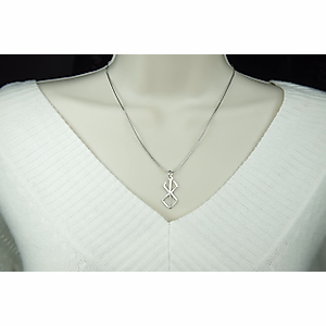 Ann Claridge Berserker Rune Necklace,with 20in Chain,Pure 304 Stainless Steel,Viking Warrior Protection Symbol Charm Pendant and Black Drawstring Bag,Silver