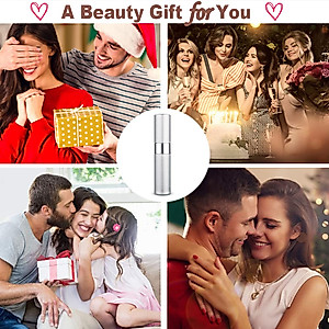 KAYZON Refillable Perfume Atomizer for Travel, Portable Mini Spray Bottle Scent Pump Case, Fragrance Empty Cologne Dispenser, Perfume Aftershave Container Sprayer For Traveling Outgoing, 8ML (Silver)