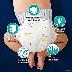 Pampers Disposable Diapers Size 7, Swaddlers One Month Supply (88 Count) + Overnight (36 Count)
