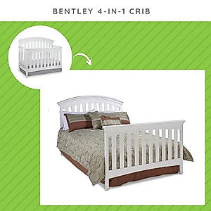 Full Size Conversion Kit Bed Rails for Bentley Crib by Delta Children - #0050 (Bianca White - 130)