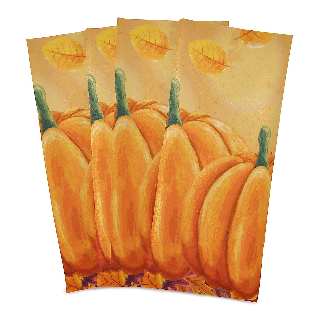 Fall Pumpkin Maple Leaves Dish Towel Cloth Happy Thanksgiving Day Harvest Autumn Kitchen Bath Hand Towel 18x28 Super Absorbent Lint Free Cleaning Cloths Tea Bar Soft Towel Kitchen Accessories Set of 1