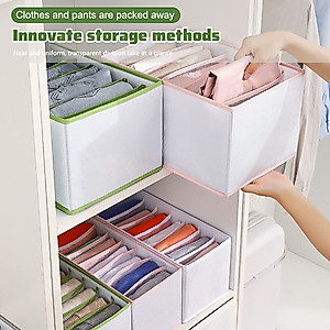 CHVOVUNY 2Pcs Wardrobe Clothes Organizer 12 Grids Washable Portable Closet Organizer Mesh Separation Storage Box Foldable Closet Drawer Organizer For Underwear,Socks,Scarves,Leggings,T-Shirts,Jeans