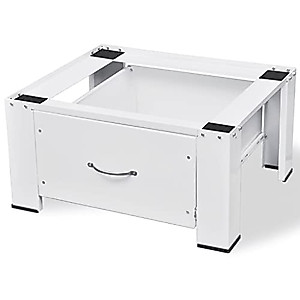 GOLINPEILO Washing Machine Pedestal Base Stand with Drawer Storage Stacking Kit Shelf Dryer Mini Refrigerator Cabinet Stackable Kit Utility Room, Washing Room with Drawer 24.8"x21.3"x12.2"