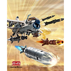 dOvOb Military A-7 Fighter Jet Building Blocks Set, Fighting Falcon Army Plane Toys as Gift for Kids or Adult (683 Pieces)