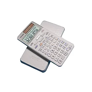 Sharp EL-531TGBDW 12-Digit Scientific/Engineering Calculator with Protective Hard Cover, Battery and Solar Hybrid Powered LCD Display, Great for Students and Professionals, Silver