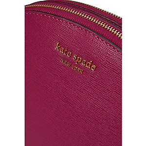 kate spade new york Morgan Saffiano Leather Double Zip Dome Crossbody Plum Liqueur One Size