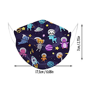 HEALT 50Pcs Kids Disposable Face_Masks with Designs ,4-Ply Printed 4D Facemasks with Nose Wire for Boys Girls School Outdoor (KF_94_Kid, Space_1) 50 Count (Pack of 1)