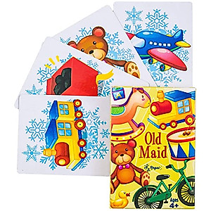 Regal Games - Kids Holiday Card Games - Includes Old Maid, Go Fish, Slapjack, Crazy 8's, Snowball Fight, and Holiday Monster Memory Match - for Family Game Nights, Parties - Set of 6 Games