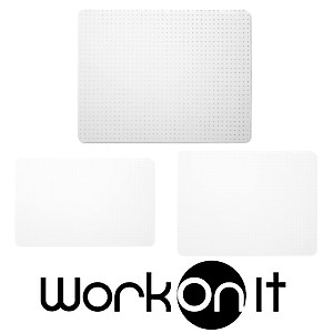 WorkOnIt 46" x 60" x2.2mm Thick Office Chair Desk Floor Mat for Low Pile Carpet, Clear