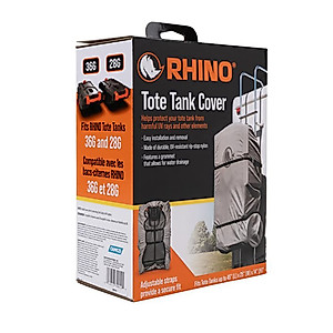 Camco Rhino RV Tote Tank Cover - Fits Tote Tanks Up to 45" (L) x 25" (W) x 14" (H) - Compatible w/28 & 36-Gallon Rhino Tote Tanks (39004 & 39006) - Gray, Nylon (39019)