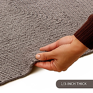 Super Area Rugs Lichfield Gray Braided Rug for Living Room - Washable Braided Rug - Woven Rug for Bedroom - Charcoal Gray 5' x 8' Rectangle