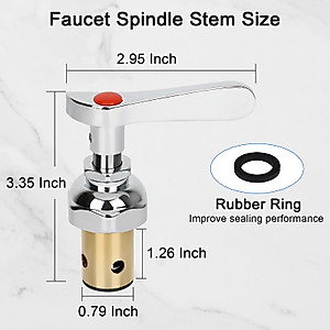 Handle Stem Assembly Replacement Valve Hot & Cold, Brass Spindle Assembly Cartridge Faucet Valve for Kitchen Wall Mount Commercial Faucet
