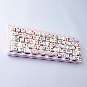 Hyekit PBT Keycaps 133 Keys Naughty Cat Keycaps Dye-Sublimation Cute Keycaps XDA Profile for Cherry Gateron MX Switches Mechanical Keyboards