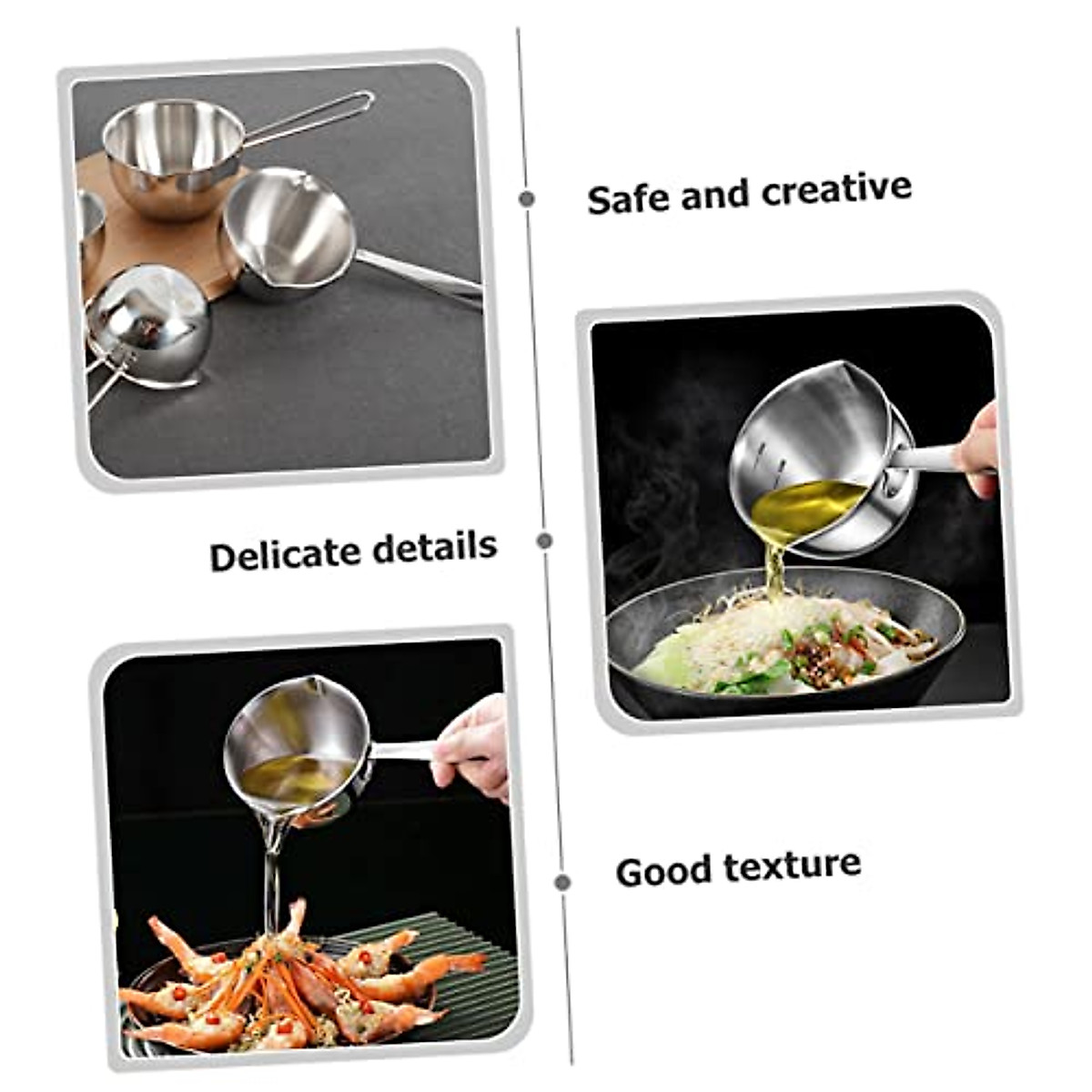 Veemoon Chocolate Milk 3pcs and Stick Pouring Pour Stainless Warmer Stockpot Kitchen Korean Spout Non Handle Soup Cookware Stovetop Melting Cooking Pot Stove Ml Saucepan Boiling Turkish Coffee Pot