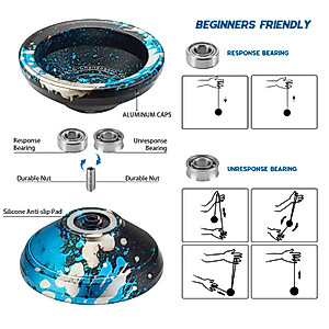 Hksod Yoyo Responsive Professional Yoyos for Kids 8-12 Beginners,Unresponsive Yo Yo for Adults Metal Trick Yoyos with Yo-yo Bearing Accessories - Black Blue