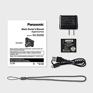 Panasonic LUMIX ZS200D 4K Digital Camera, 20.1MP 1-Inch Sensor, 15X Leica DC Vario-Elmar Lens, F3.3-6.4 Aperture, WiFi, Hybrid O.I.S. Stabilization, 3-Inch LCD, DC-ZS200DS (Silver)