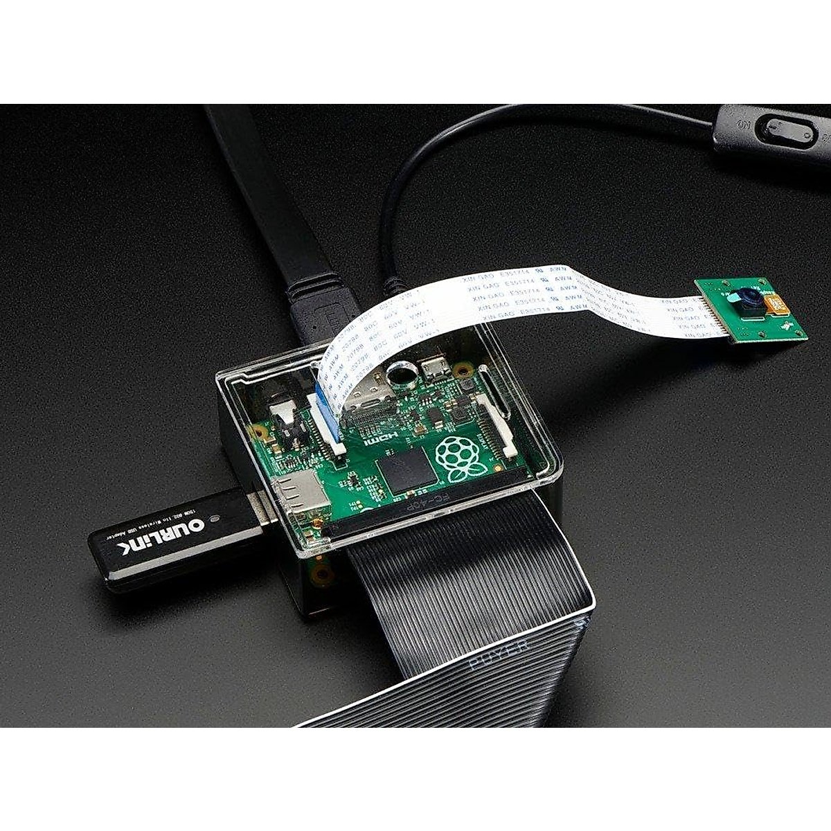 Adafruit 2359 Raspberry Pi A+ Case - Smoke Base w/Clear Top