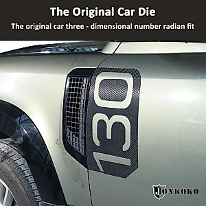 PVC Material Car Stickers,Side Exterior Fender Scuttle Vinyl Decal for Land Rover Defender 90 110 130 2020-2024 Car Side Fender Vent Vinyl Decal Sticker (for Defender 130, Carbon Fiber)