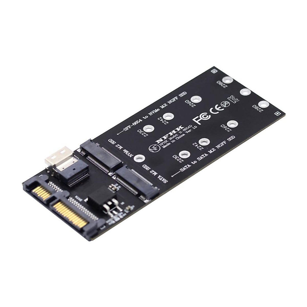 chenyang CY M.2 NVME SSD to SFF-8654 ＆ NGFF SATA SSD to SATA 2 in 1 Combo Adapter for Mainboard (Not Work NVEM SSD to SATA)