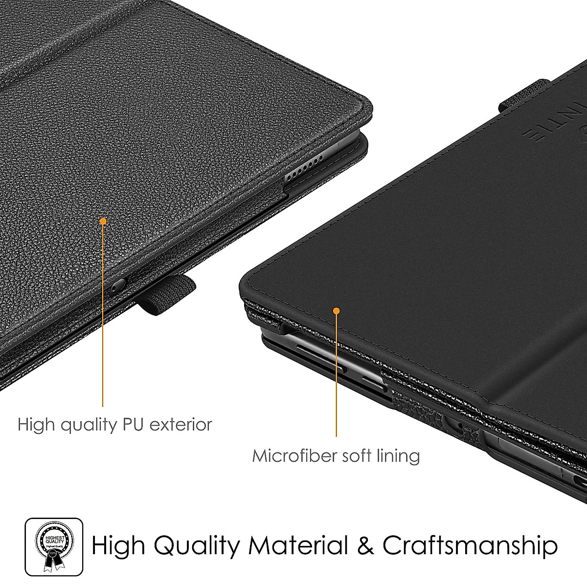 Fintie Case for Onn. 10.1" Tablet Pro (Model: 100003562), Premium Vegan Leather Folio Protective Stand Cover with Pencil Holder for Onn 10.1 inch Pro Tablet - Black