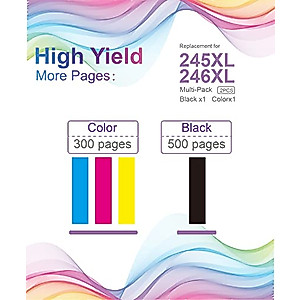 Ubinki 245 XL 246 XL High Yield Ink Cartridge for Canon PG-245 XL CL-246 XL Compatible with Canon Pixma MX490 MX492 TR4520 TS3120 TS3320 MG2520 MG2522 MG2922 MG3022 IP2820 Printer PG245