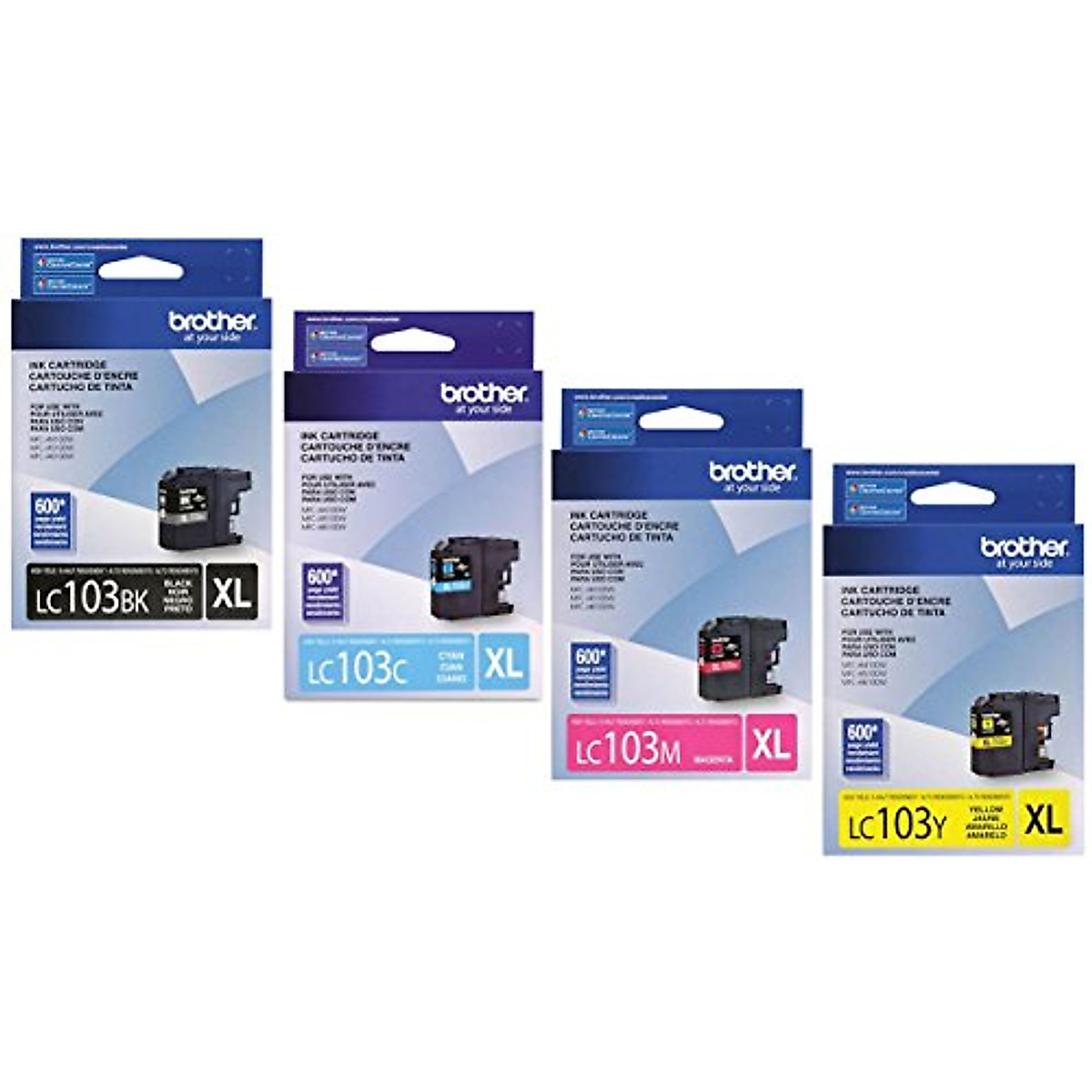 Brother Printer LC103 High Yield Ink Cartridge, Black-Cyan-Magenta-Yellow