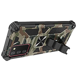 Samsung Galaxy A02S Phone Case,SZYZ Camouflage Sturdy Phone Case with Heavy Duty Shockproof Military Grade Anti-Fall Protection and Built-in Magnetic Cover for Samsung Galaxy A02S, MC Army Green