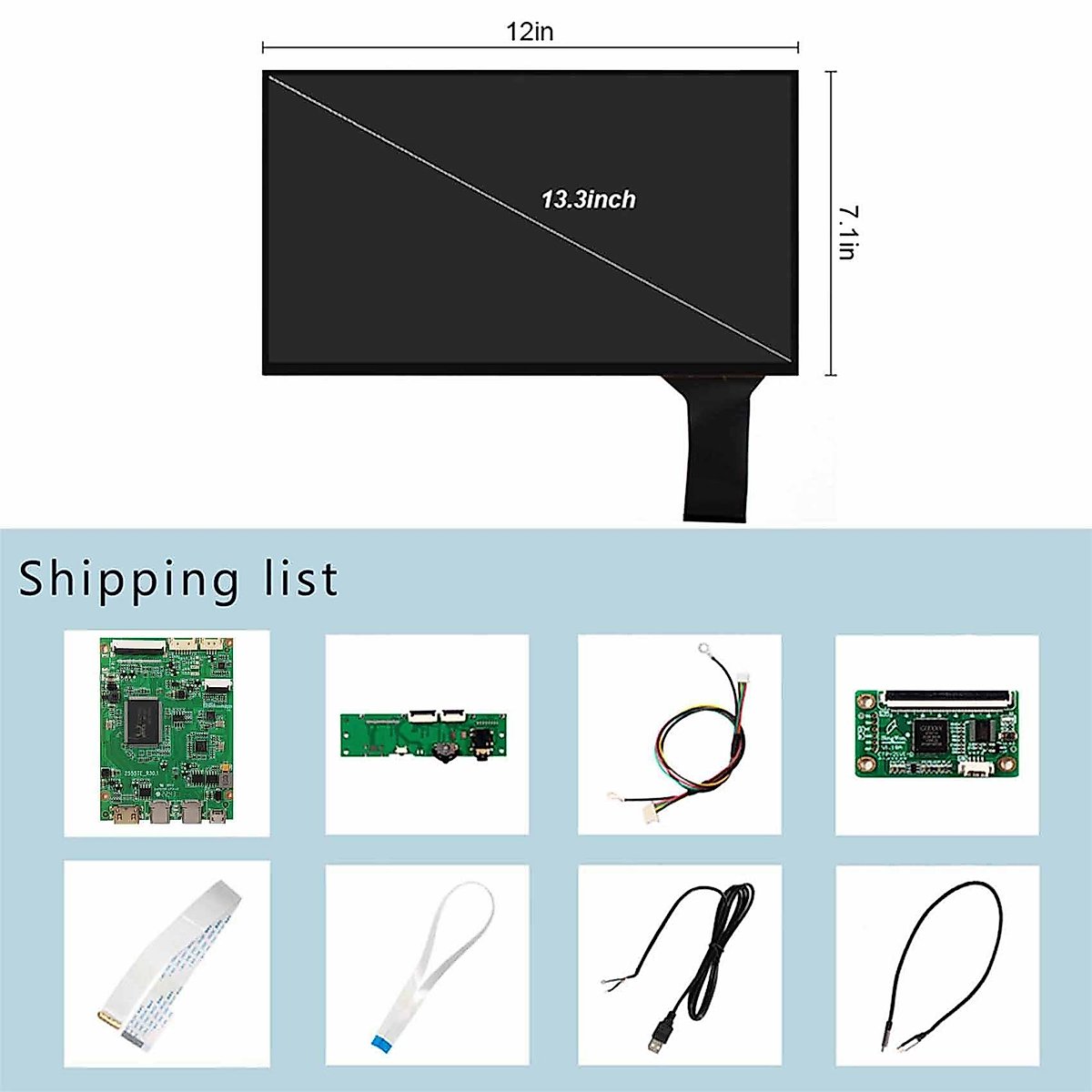 FanyiTek 13.3" Touchscreen Monitor,13.3 inch 1920x1080 FHD IPS Touch Sensor Screen and USB Type C Mini HDMI eDP Controller Board