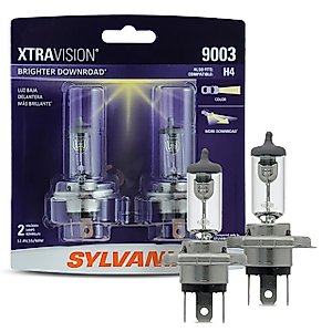 SYLVANIA - 9003 XtraVision - High Performance Halogen Headlight Low Beam and Fog Replacement Bulb (Contains 2 Bulbs)